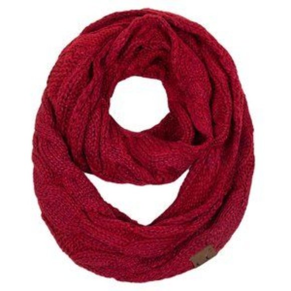 C.C | Accessories | Cc Metallic Ribbed Cable Knit Infinity Loop Scarf ...